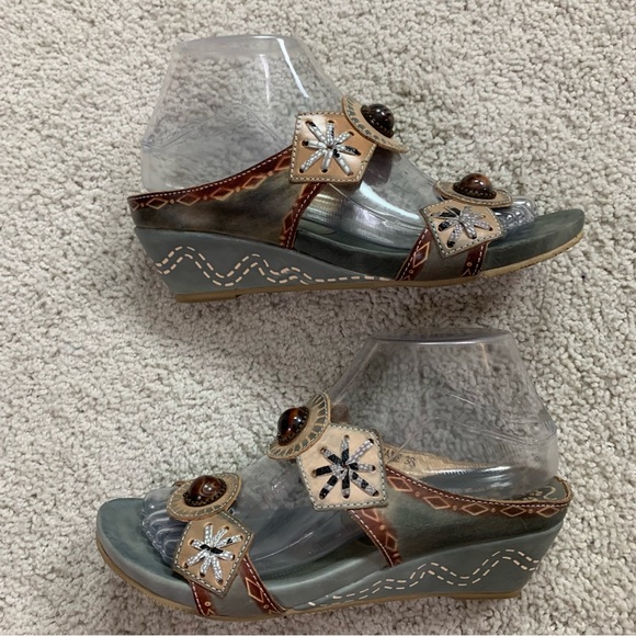 Spring Step | Shoes | Womens Spring Step Gray Blue Beige Sesame Tooled ...